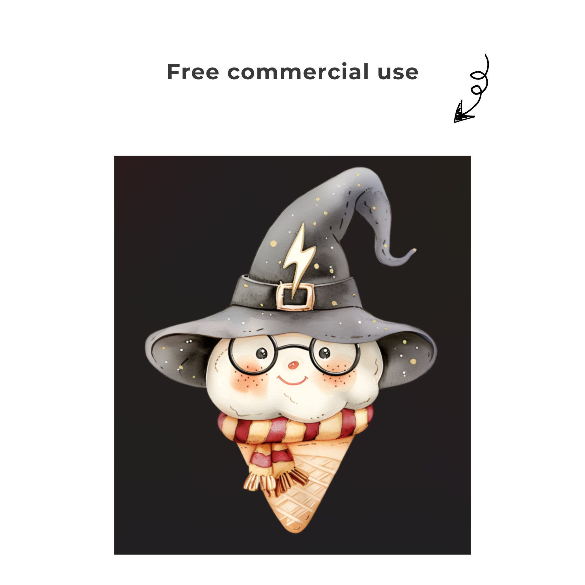Ice Cream Clipart, Witch and Wizard PNG, Halloween Clipart, Sweet ...