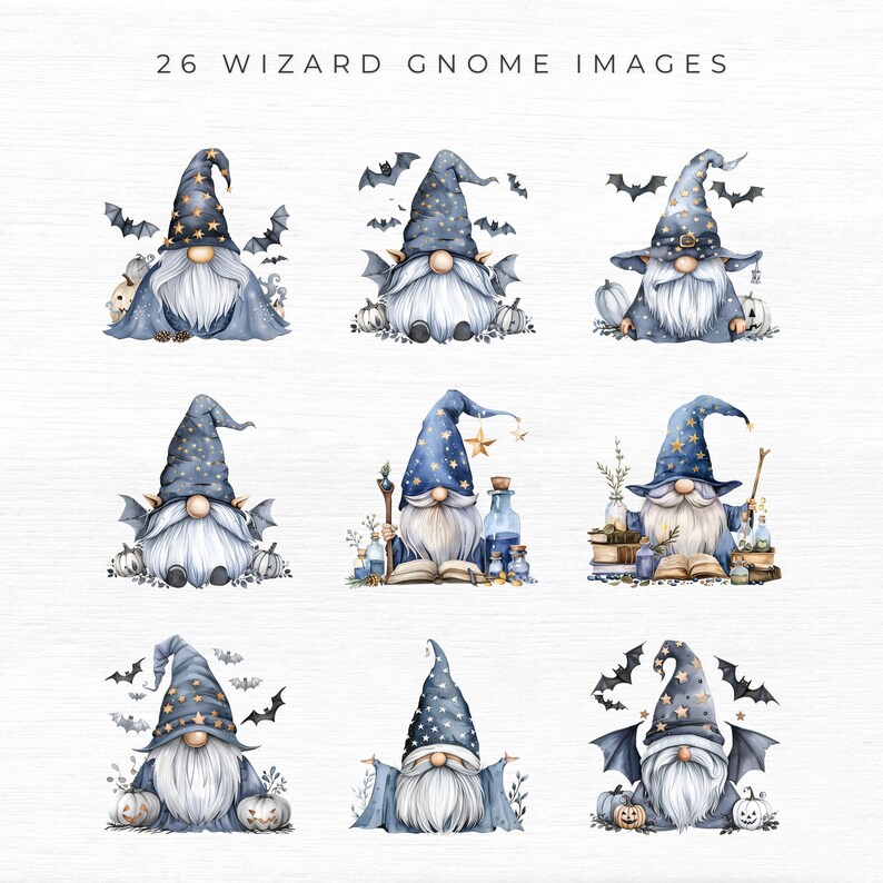 26 Wizard Clipart, Wizard Gnome, Fantasy Gnome, Halloween Clipart ...