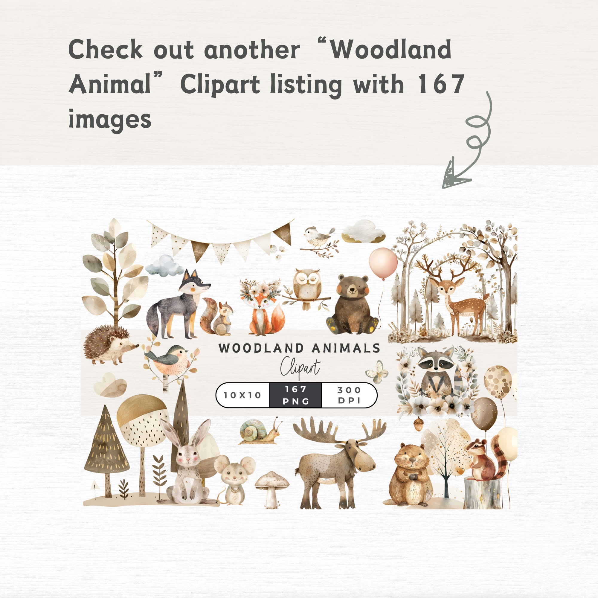 Woodland Animals Clipart, Party Animal Clipart, Woodland Birthday ...