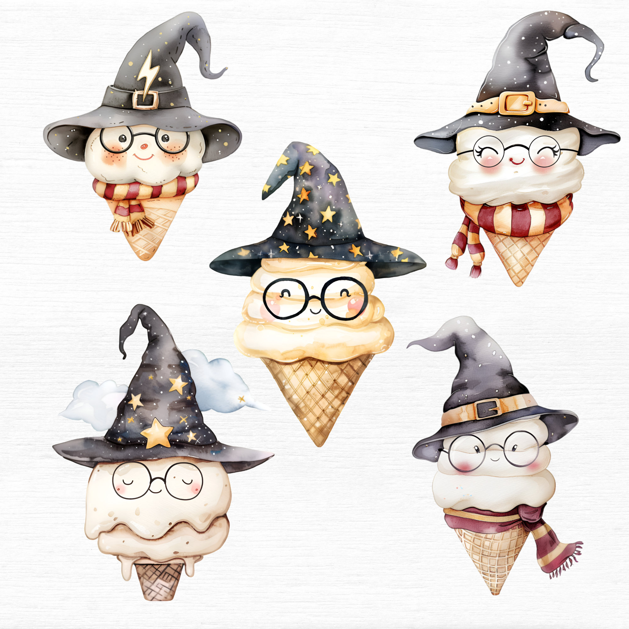 Ice Cream Clipart, Witch and Wizard PNG, Halloween Clipart, Sweet ...