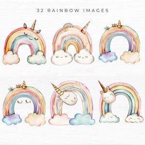 Rainbow Clipart, Rainbow PNG, Watercolor Rainbow Clip Art, Boho Rainbow ...