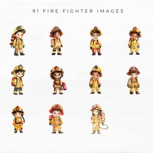 Watercolor Firefighter Clipart, Fire Department Clipart PNG, Fire ...