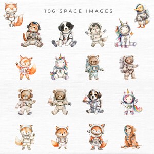 106 Watercolor Space Clipart Bundle, Astronaut PNG, Planets Clipart ...