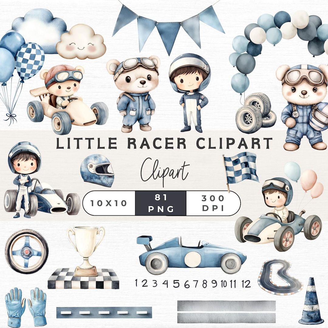 Race Car Clipart, Vintage Race Car Clipart, Cute Racing Car Clipart ...