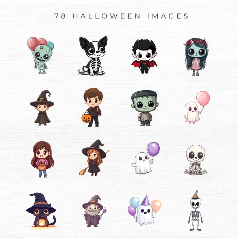 Cute Halloween Clipart, Cute Ghosts PNG, Spooky Season, Pumpkin ...