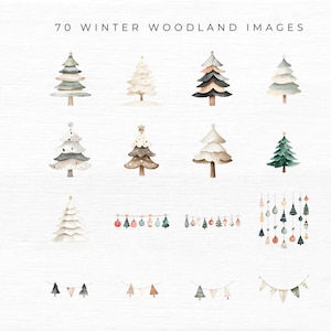 Winter Woodland Animals Clipart, Cute Forest Creatures, Christmas ...