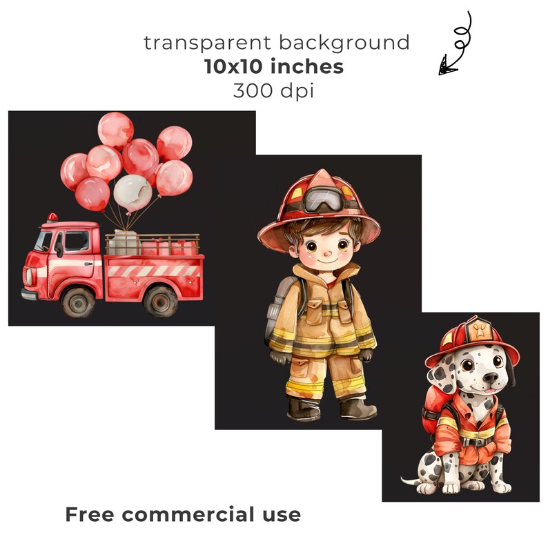 Watercolor Firefighter Clipart, Fire Department Clipart PNG, Fire ...