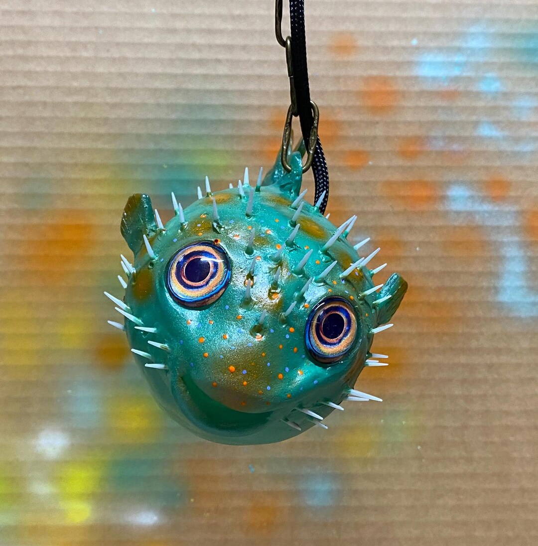 Teal Puff Puffer Fish Small 5 - Etsy