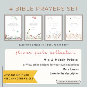 Positive Affirmation Wall Art, Daily Prayer Printable, Flower Bible ...
