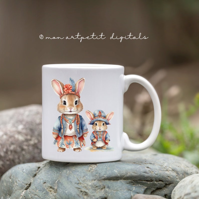 Native Americans Decor Bunny PNG Download, Baby Rabbit PNG, 4th of July ...