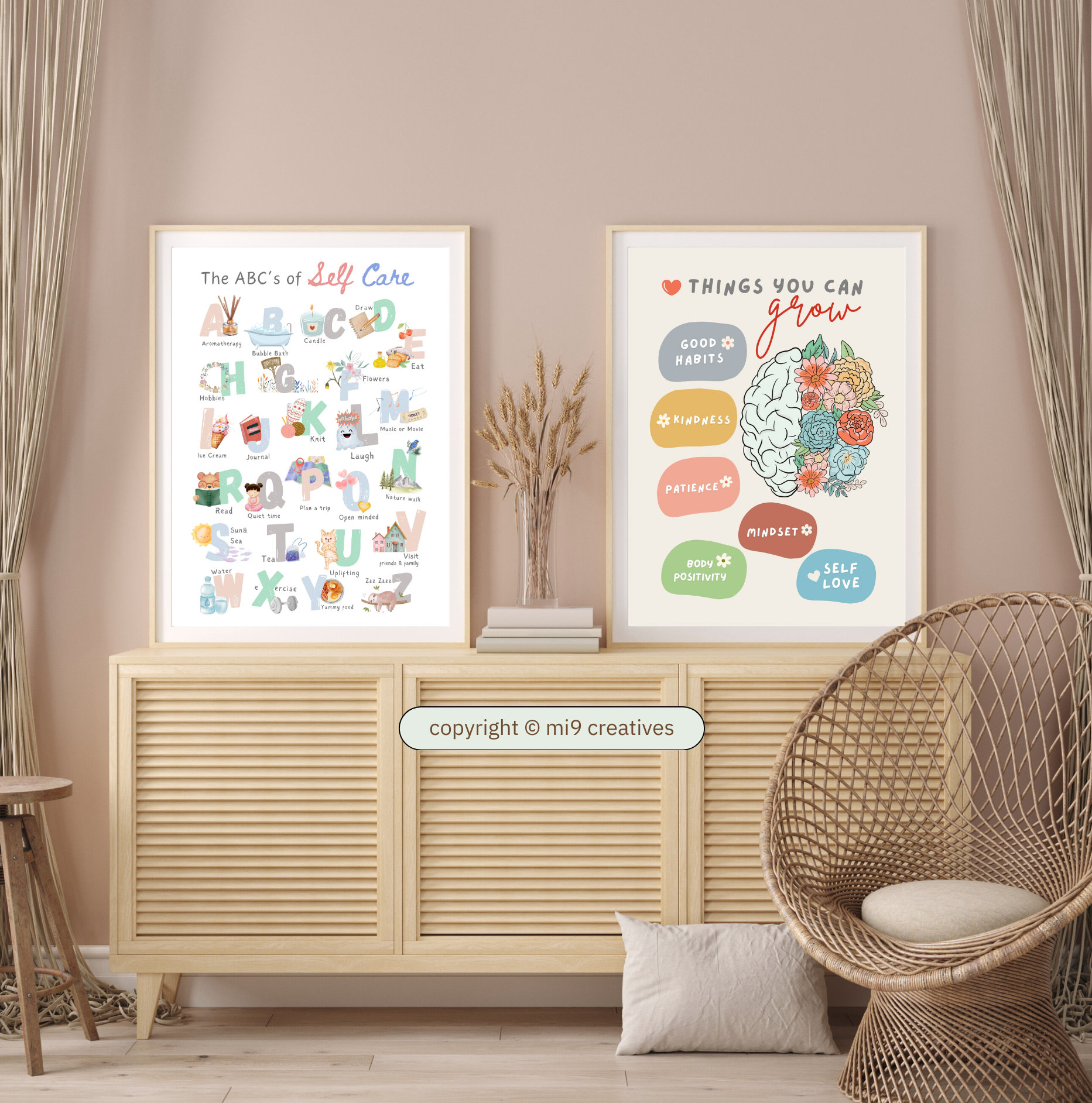 ABC List Self Care Printable, A to Z Letters Educational Posters for ...