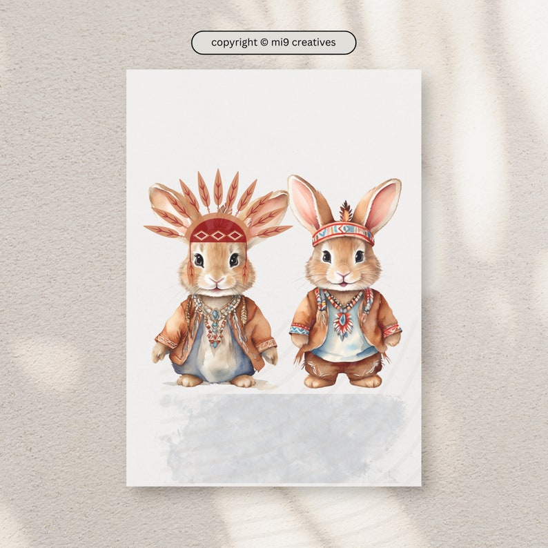 Native Americans Decor Bunny PNG Download, Baby Rabbit PNG, 4th of July ...