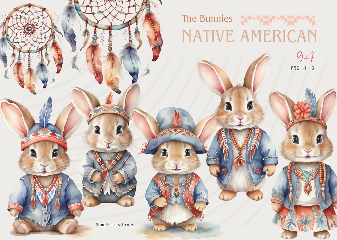 Native Americans Decor Bunny PNG Download, Baby Rabbit PNG, 4th of July ...