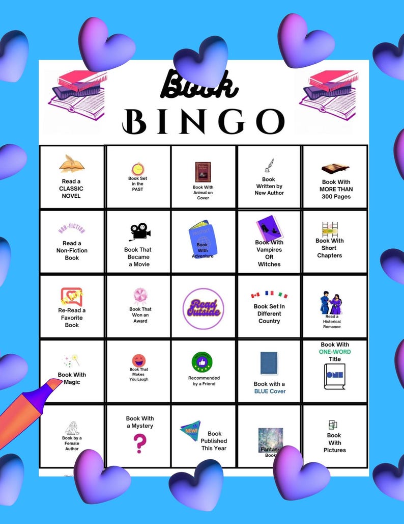 Printable Book Bingo | Printable Reading Game | Book Bingo Printable ...
