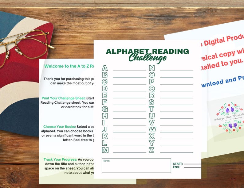 Alphabet Reading Challenge - Etsy