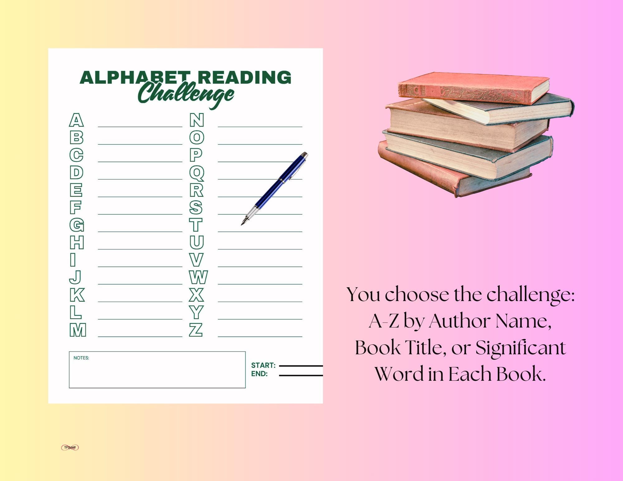 Alphabet Reading Challenge: Printable Tracker | Digital Download - Etsy