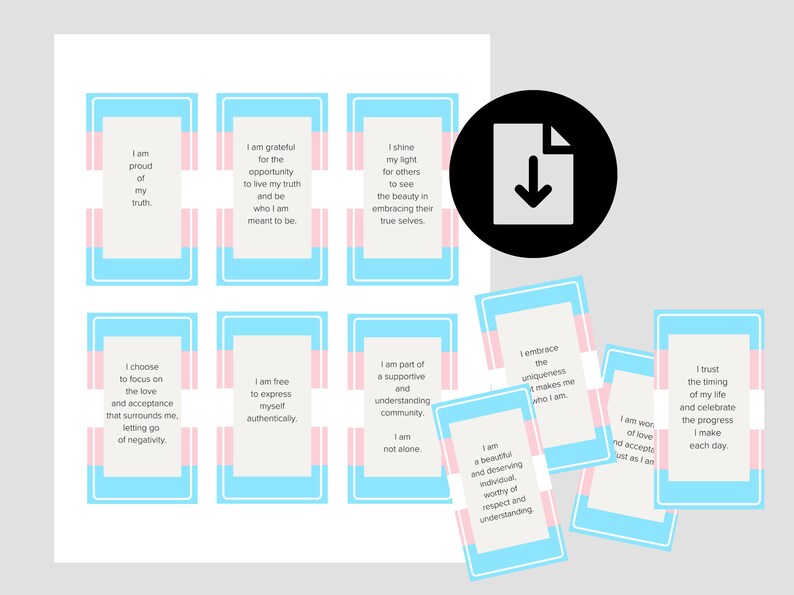 Affirmation Cards for Gender Transitioning | LGBTQ Gift | Positivity ...