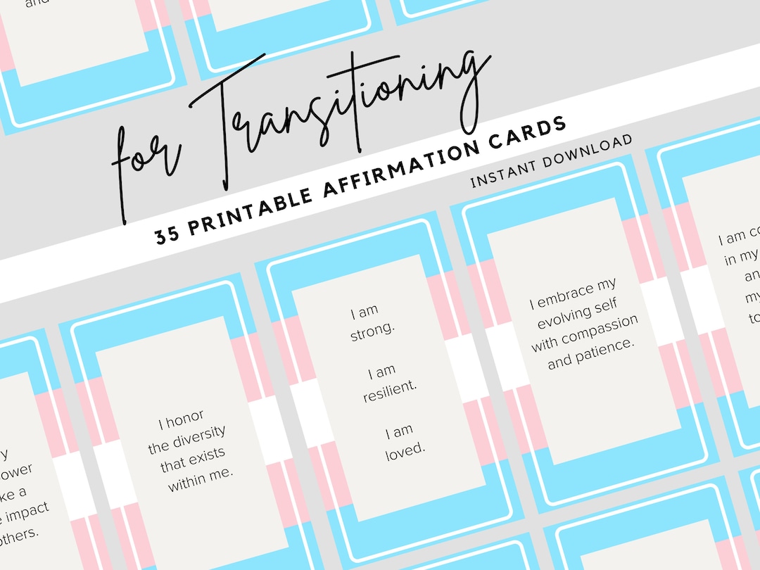 Affirmation Cards for Gender Transitioning | LGBTQ Gift | Positivity ...