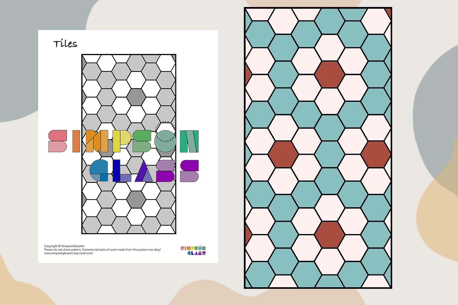 Tile Stained Glass Pattern - Etsy