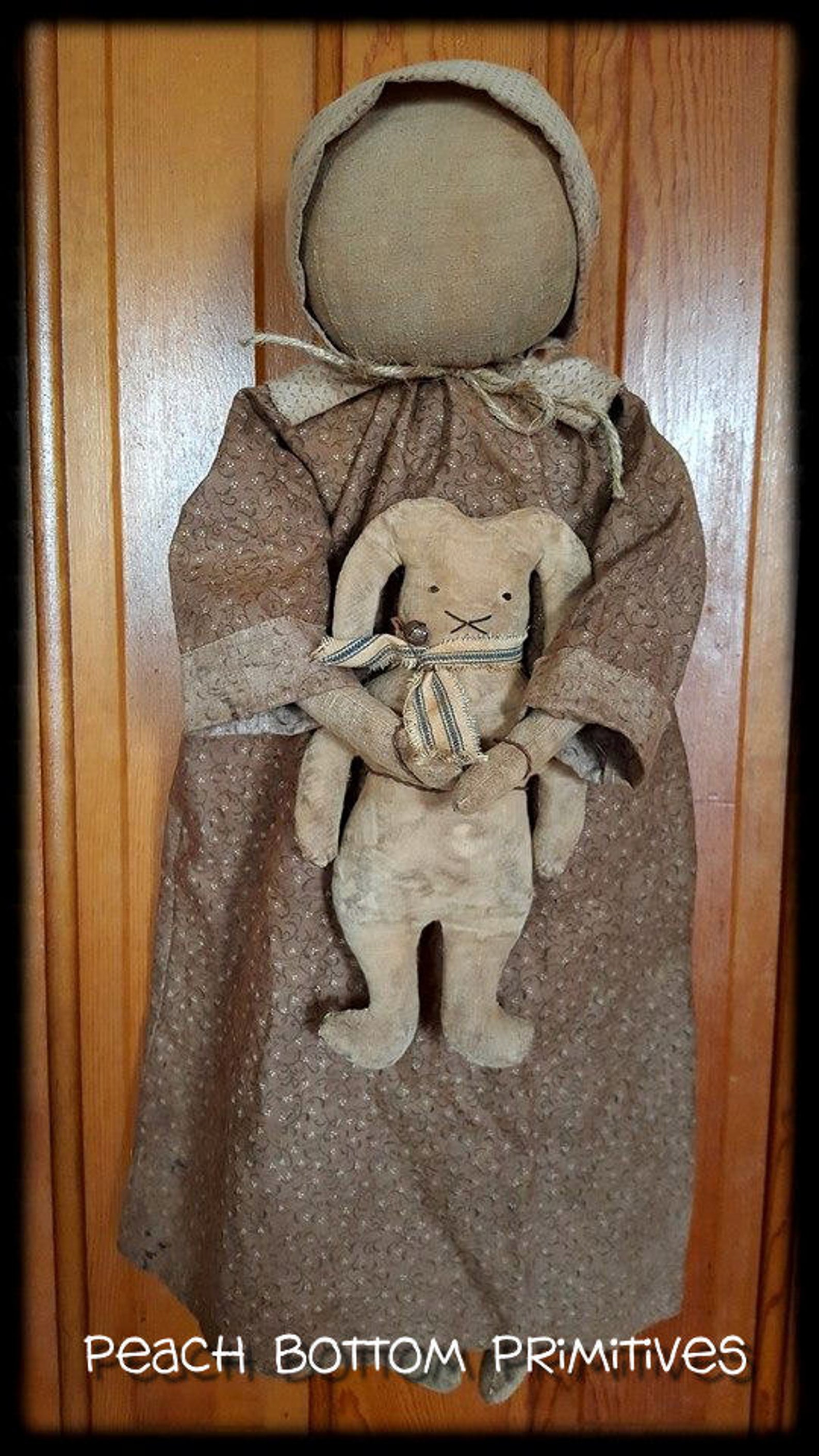 Epattern~primitive Spring Prairie Doll & Her Bunny Sewing Pattern, PDF ...