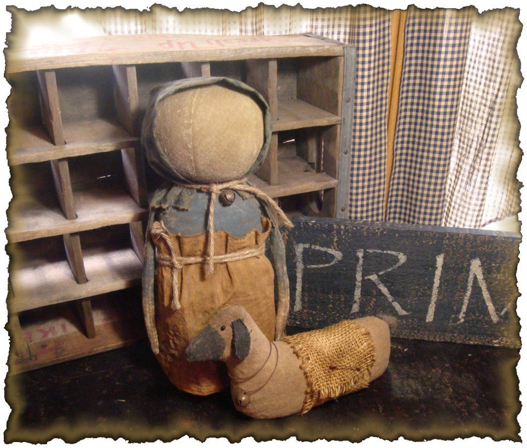 DIGITAL FILE Primitive Prairie Doll & Sheep Printable Pattern - Etsy