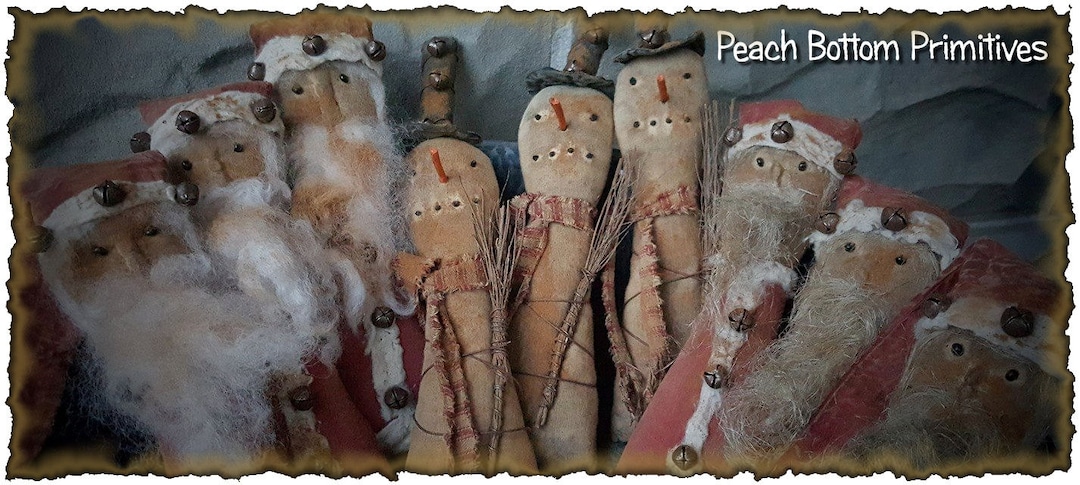 DIGITAL FILE Extreme Primitive Santa and Snowman Bowl Fillers, PDF File, Instant Download - Etsy