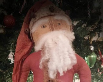 DIGITAL FILE Primitive Santa Stump Doll Printable Sewing Pattern ...