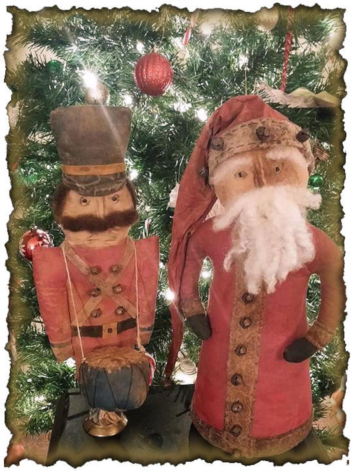 DIGITAL FILE Primitive Santa Stump Doll Printable Sewing Pattern ...