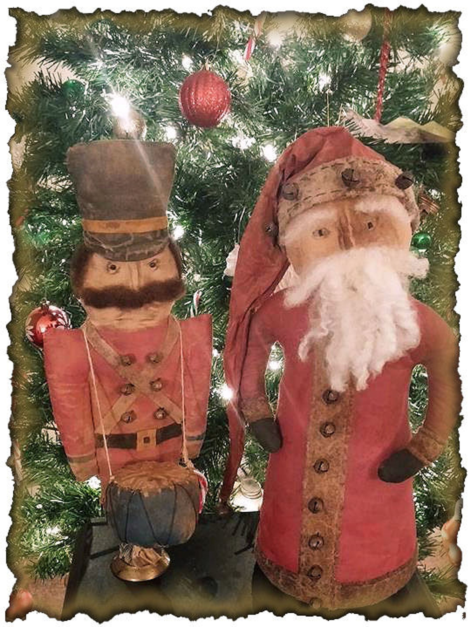 DIGITAL FILE Primitive Santa Stump Doll Printable Sewing Pattern ...