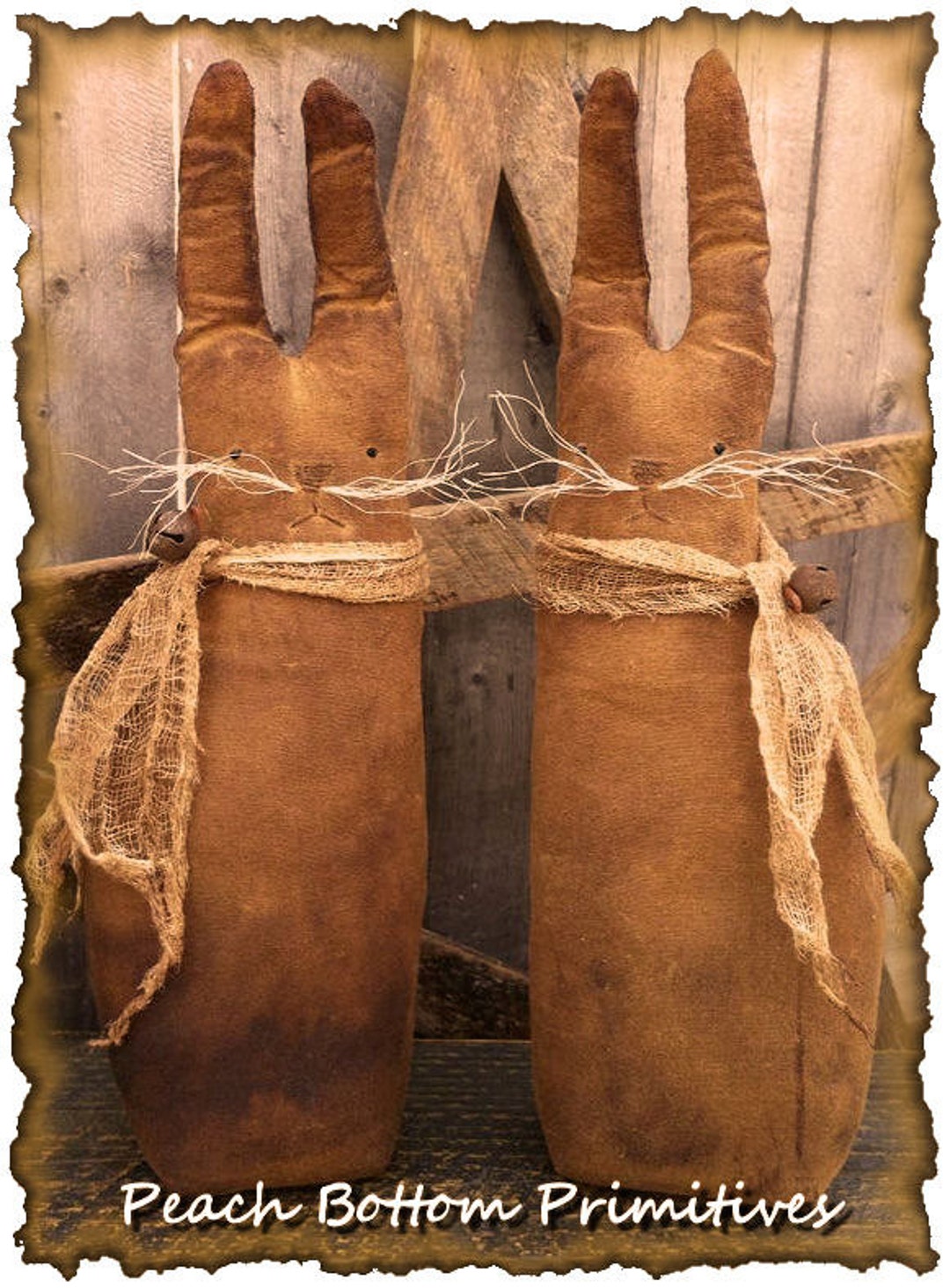 DIGITAL FILE Primitive Spring Bunny Rabbit Doll Sitter Printable Sewing ...