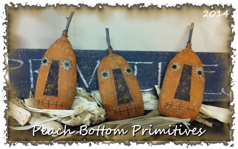 Epattern~primitive Halloween Pumpkin Jack O Lantern JOL Tucks, Bowl ...