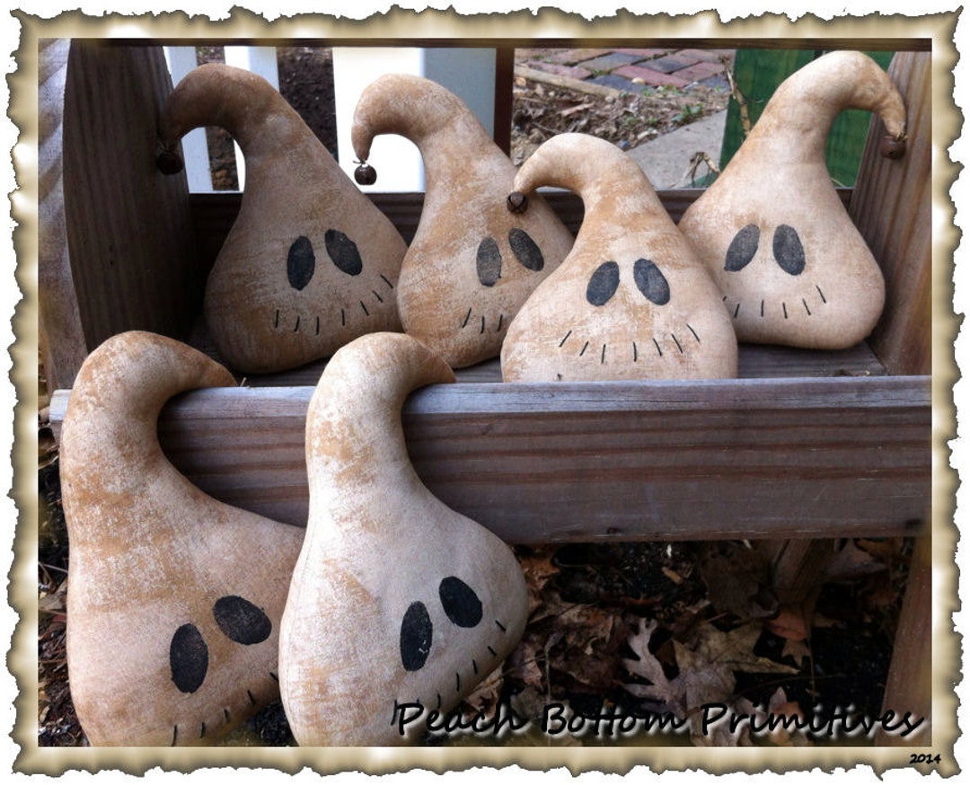 DIGITAL FILE Halloween Fall Primitive Grungy Ghost Ornies Printable ...