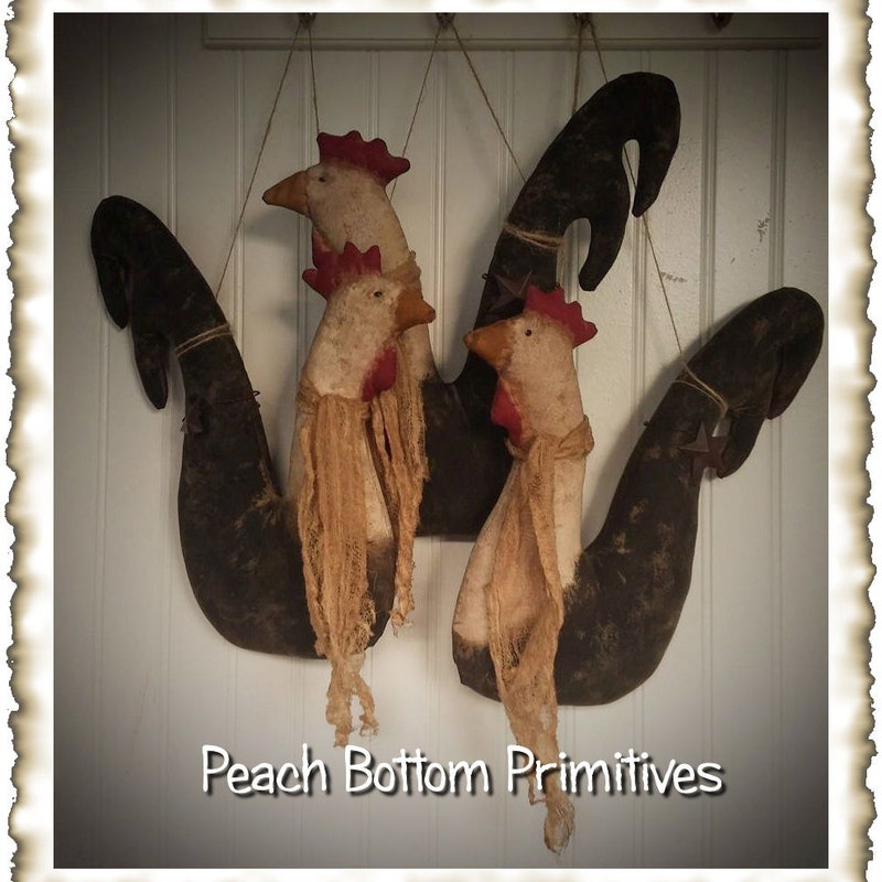 Primitive Rooster - Etsy