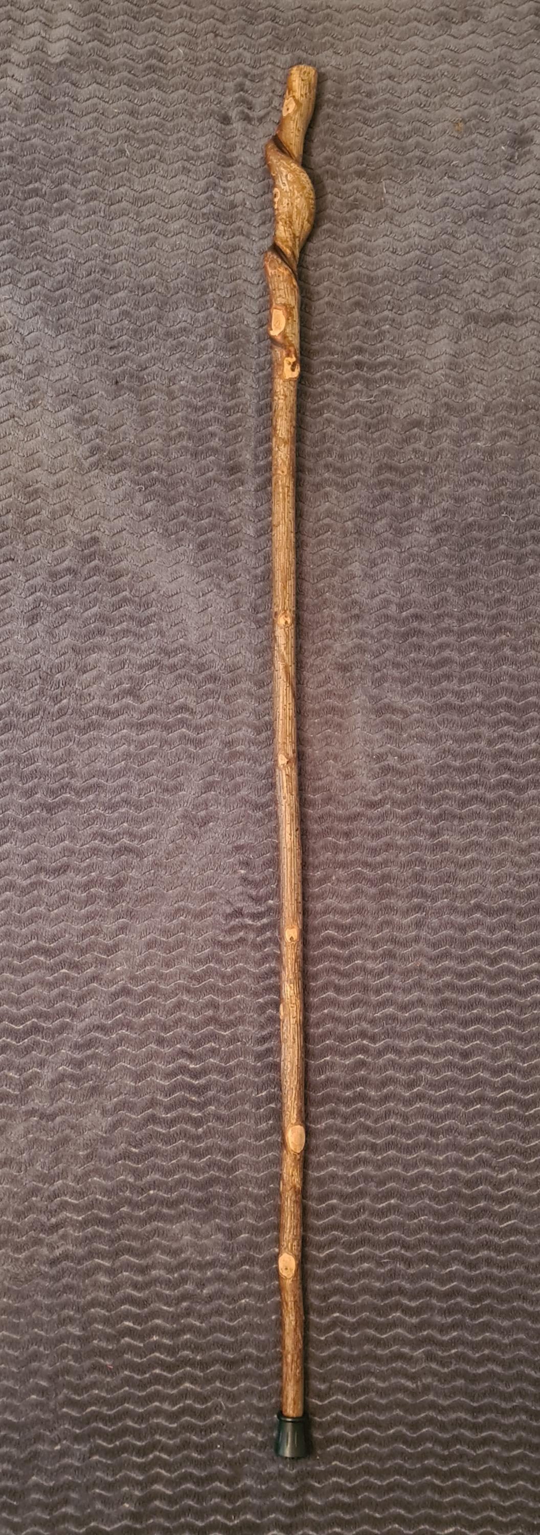 Hand Crafted Rustic Natural Wooden Twisted Hazel Walking Stick, Hiking ...