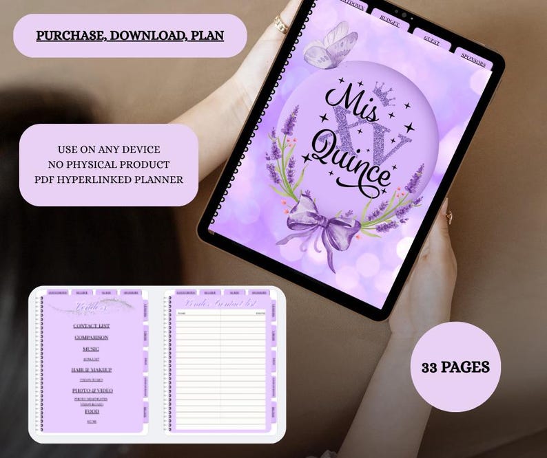 Editable XV Planner | Quinceañera Planning PDF | 33 Pages | Hyperlinked ...