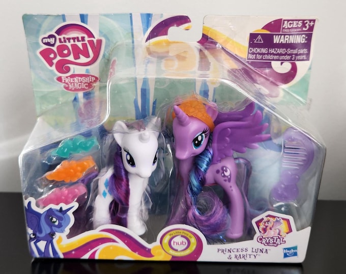Hasbro MLP My Little Pony Princess Luna and Rarity Figures Set. Crystal ...