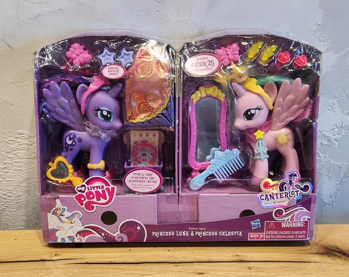 Hasbro MLP My Little Pony Princess Luna & Princess Celestia MLP Fashion ...
