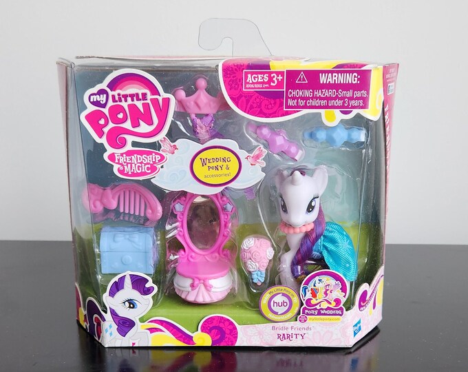 Hasbro MLP My Little Pony Bridle Friends Rarity Brushable Wedding Pony ...