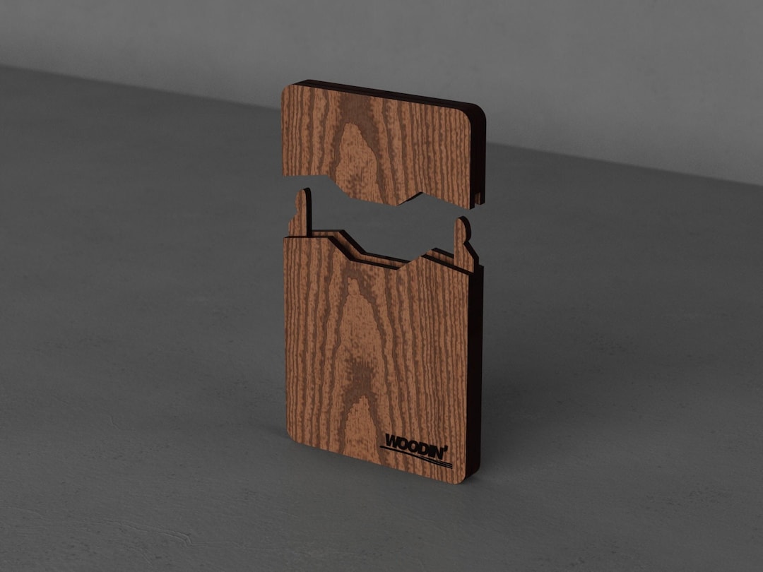 Laser Cut Wooden Card Holder Template | Card Case | Wooden Wallet ...