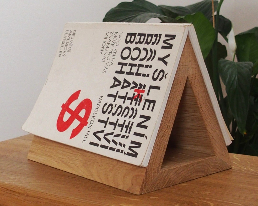 Triangle Book Holder | Nightstand Book Holder | Wooden Bookmark | Book ...
