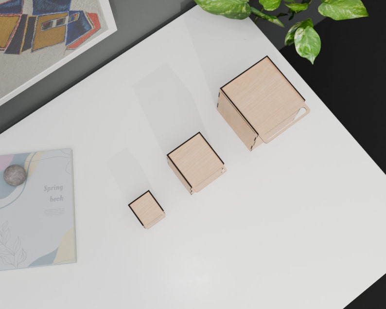 Laser Cut Box With Sliding Lid Bundle 3 Sizes for 3mm Small Storage Box ...