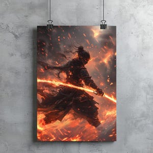 Flame Sword Samurai Anime, Digital, Artwork, Manga, Fanart, Fantasy ...