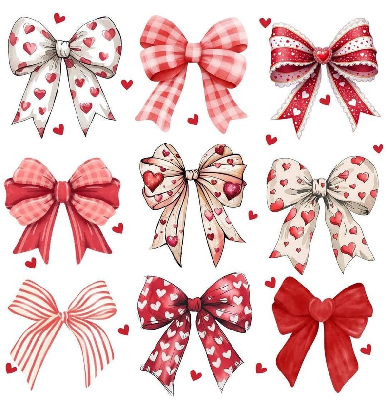 Valentine Bows Png - Etsy