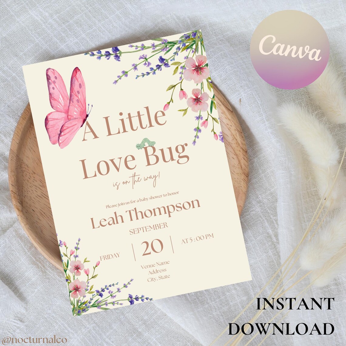 Whimsical Bug-themed Baby Shower Invitation – Digital Download ...
