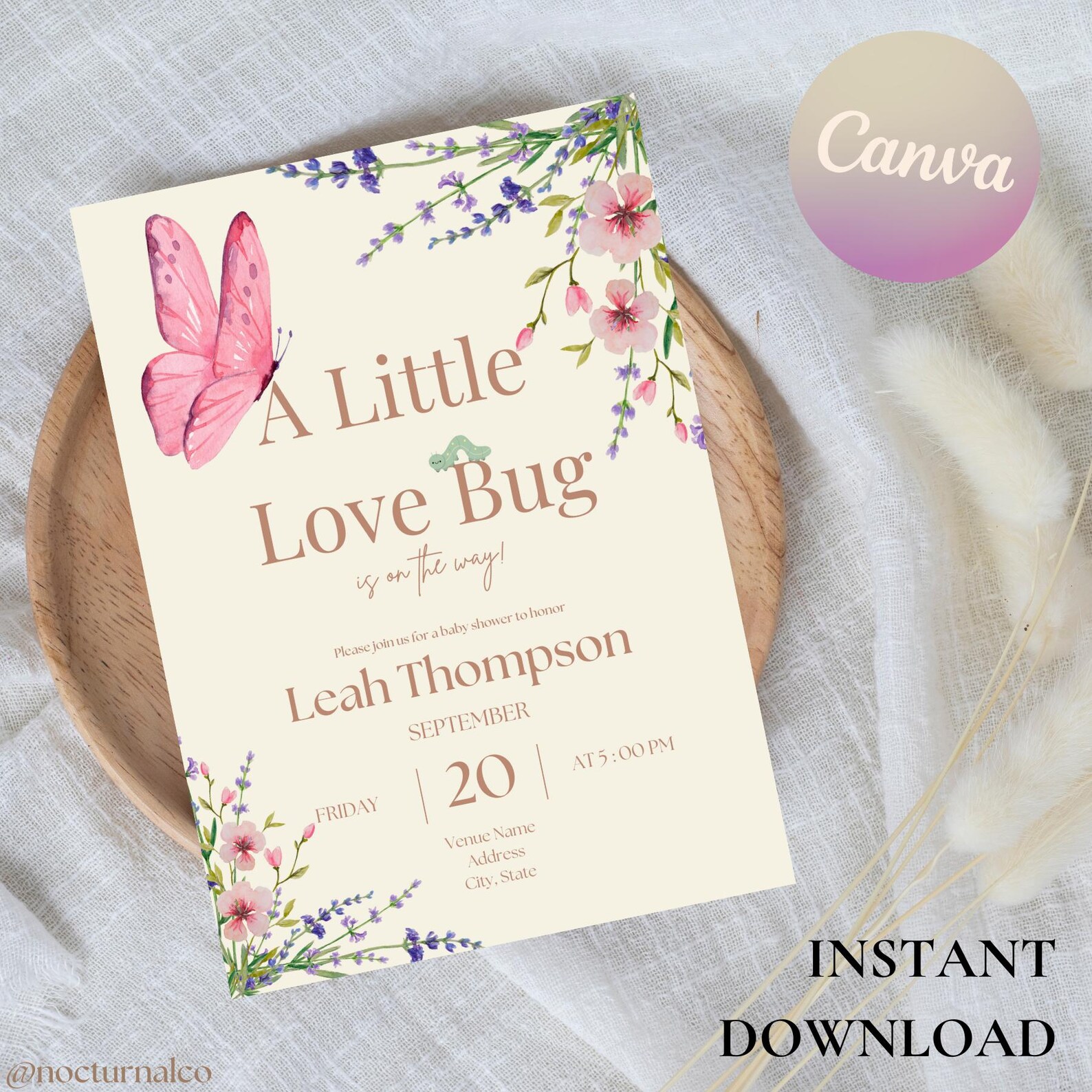 Whimsical Bug-themed Baby Shower Invitation – Digital Download ...