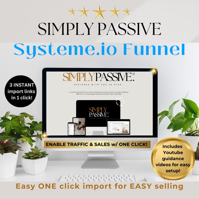 SIMPLY PASSIVE EASY Funnel | Done for You Systeme.io One Click Funnel ...