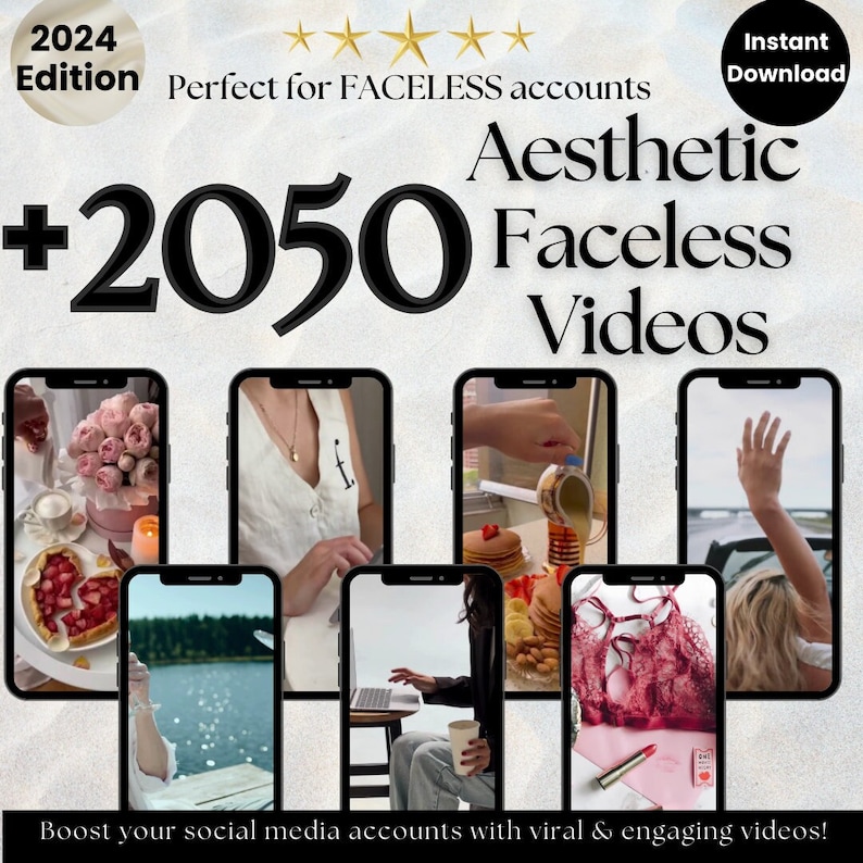 2050+ Aesthetic Stock Faceless Videos Reels Bundle | Digital Marketing ...