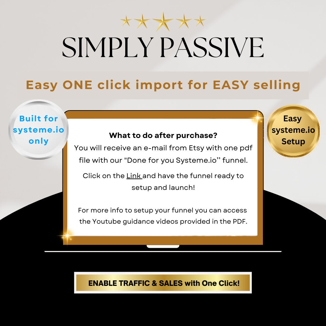 SIMPLY PASSIVE EASY Funnel | Done for You Systeme.io One Click Funnel ...