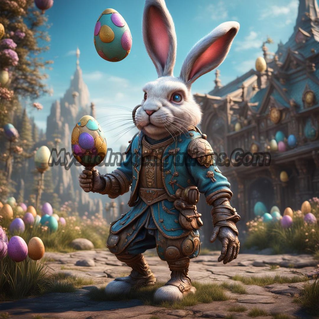 High Quality Easter Bunny Village Digital Image JPG Download JPG ...