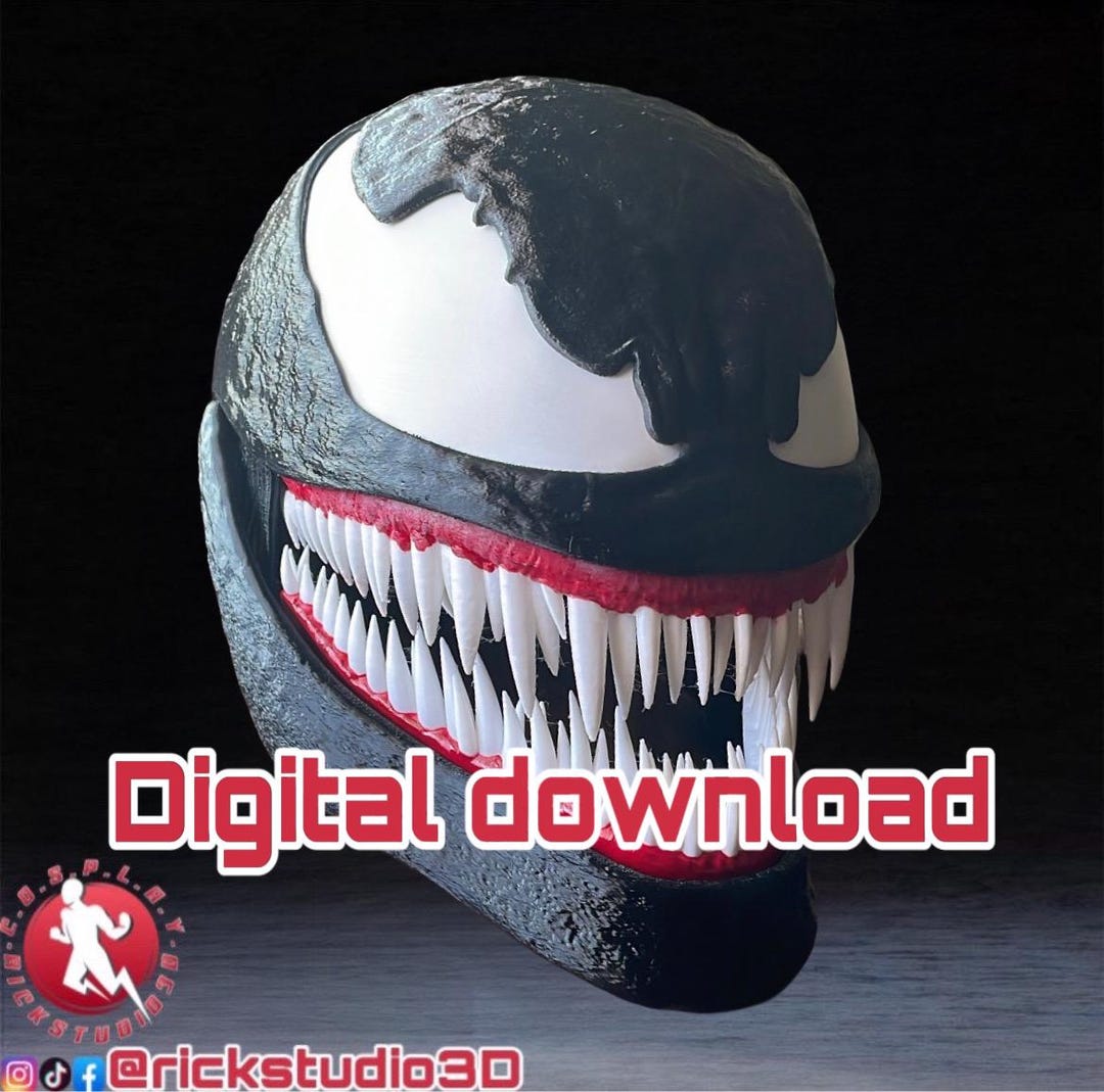 Venom Spider-man 2 PS5 Helmet | 3D Printable Model File - Etsy